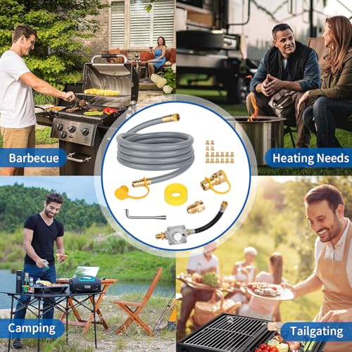 1/2" ID Natural Gas Hose with Regulator,Low Pressure Propane Quick ...