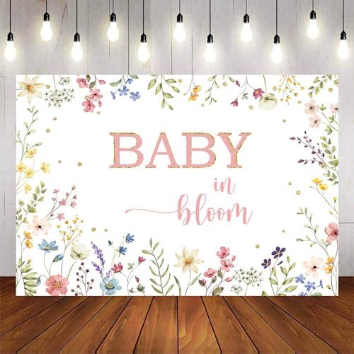 Amazon.com : Aumeko Baby in Bloom Backdrop Spring Summer Floral Baby ...