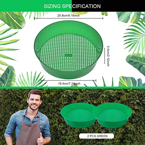 2 Pcs Soil Sifter Garden Sieve Plastic Sand Sifter Set for Sieve Work ...