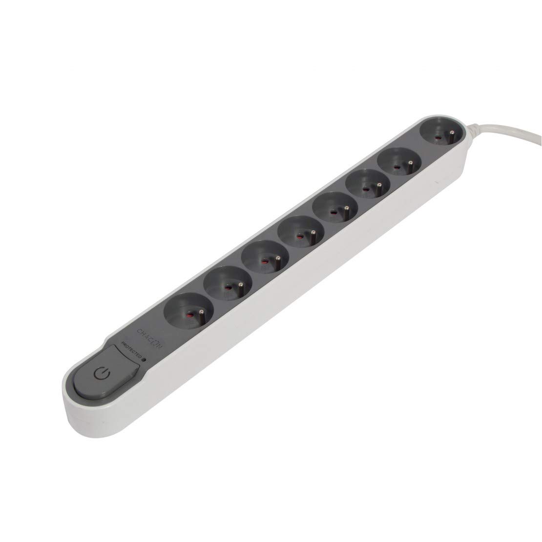 CHACON Bloc Design parafoudre 8x16A avec Interrupteur - 1,5 m - Gris ...