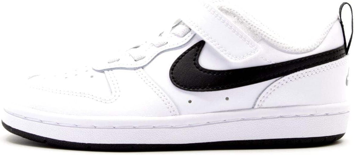 Amazon.com | Nike Boy's Court Borough Low 2 (Little Kid) White/Black 3 ...