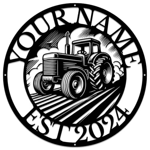 Amazon.com: Farm Tractor Art Metal Signs,Custom Tractor Metal Name ...