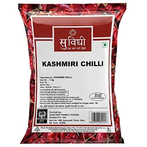 Suvidhi Kashmiri Chilli Whole 1kg : Amazon.in: Grocery & Gourmet Foods