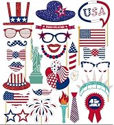 Amazon.com: 4th of July American USA Independence Day Photo Booth Props ...