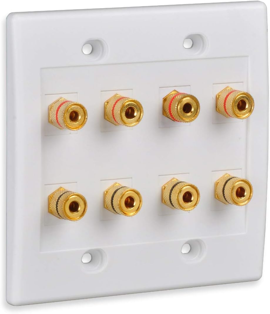 Amazon.com: Speaker Wall Plate with 8 Banana Binding Posts, HTTX [2 ...