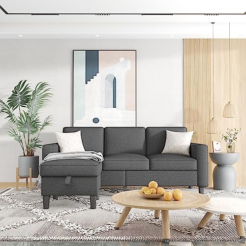 Amazon.com: ZeeFu Convertible Sectional Sofa Couch, 3 Seat L-Shaped ...