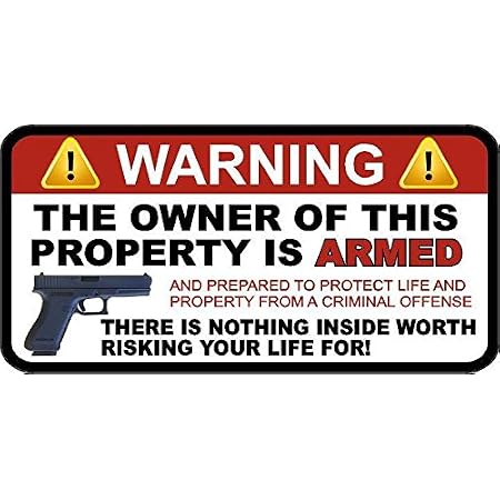 4 pcs Security Warning Sticker Decal Gun Handgun Pistol, 4 inches ...