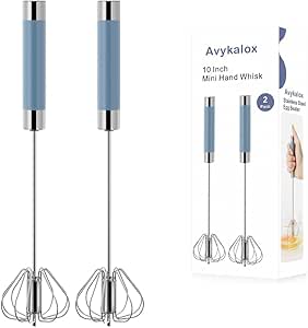 Amazon.com: Avykalox 2 Pack Semi Automatic Whisk, Stainless Steel Mini ...