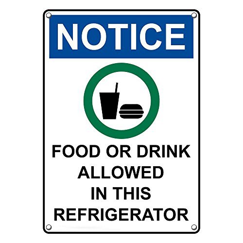 Amazon.com: Weatherproof Plastic Vertical OSHA Notice Food Or Drink ...