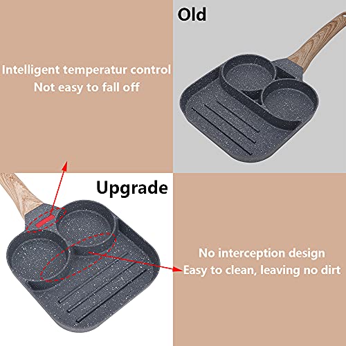 Bobikuke Divided Frying Pan, Non Stick Egg Frying Pan All in One Pan ...