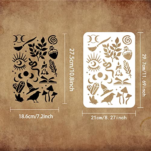 FINGERINSPIRE Magic Theme Stencils 29.7x21cm Witch Supplies Stencils ...