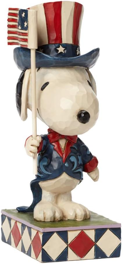 Amazon.com: Peanuts by Jim Shore Patriotic Snoopy Stone Resin Figurine ...