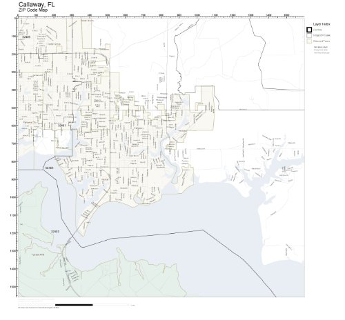 ZIP Code Wall Map of Callaway, FL ZIP Code Map Not Laminated: Amazon ...