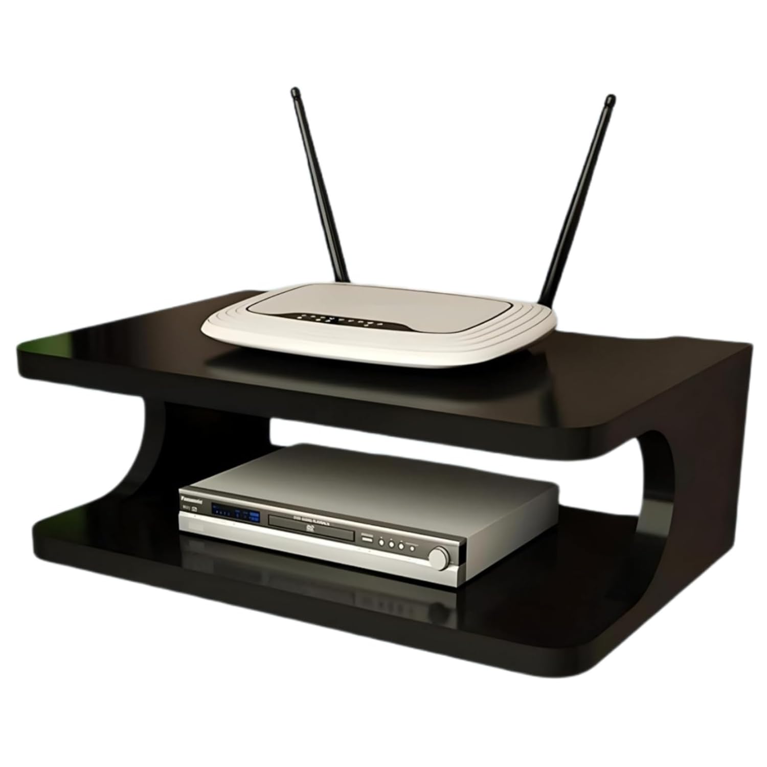 ANSARI WOOD ART Engineered Wood Setup Box Stand Set Top Box Stand Wall ...