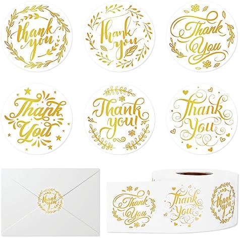 Amazon.com : Whaline 720Pcs Thank You Stickers Roll Clear Round Thank ...