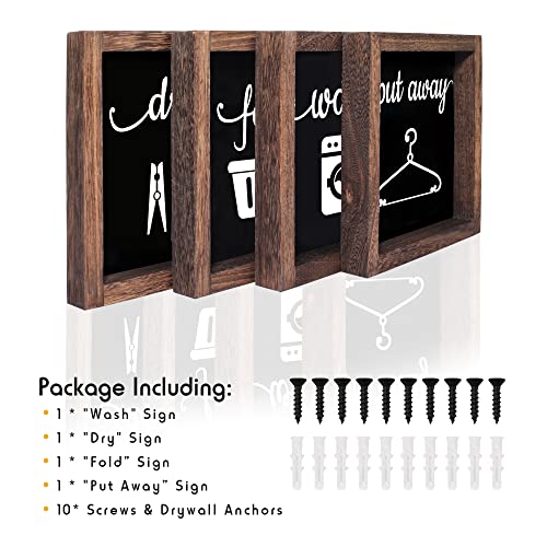 Snapklik.com : LIBWYS Laundry Sign Set Of 4 Wash Dry Fold Put Away ...