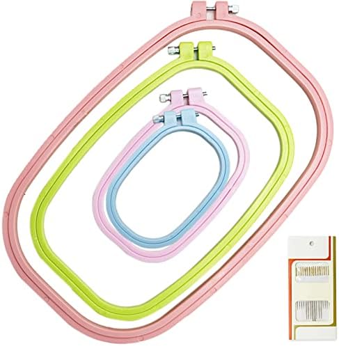 SZCXDKJ 3 Size Colorful Embroidery Hoop Rectangle Square Embroidery ...