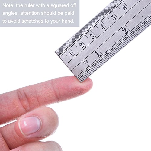 8 Packs of 12 Inch Ruler Stainless Steel Ruler Metal Ruler - Want It All
