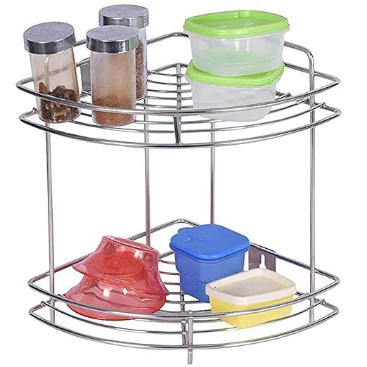 TISYA Corner Shape Stand Triple Layer 2 Tier Stainless Steel ...