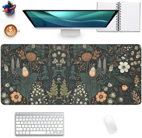 Amazon.com: Dark Cottagecore Mat, Floral Desk Mat, Botanical Mouse Pad ...