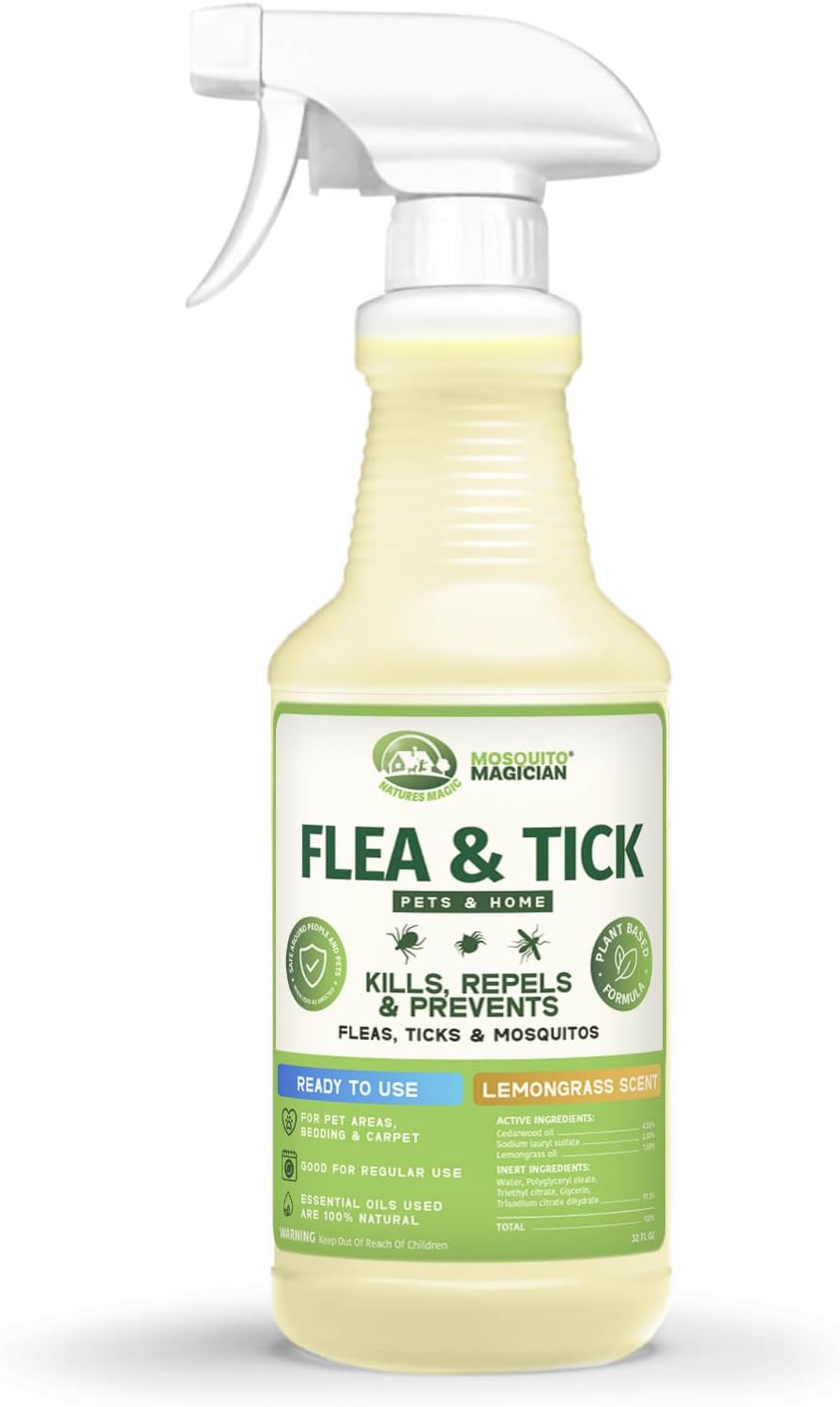 Mosquito Magician Pet Flea and Tick Spray for Home – Indoor and Outdoor ...