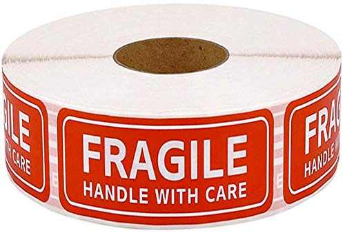 Adakel 1000 Labels Fragile Sticker Red Fragile Warning Label Sticker ...