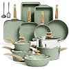 Amazon.com: Kitchen Academy 17Pcs Sage Green Pots and Pans Set Non ...