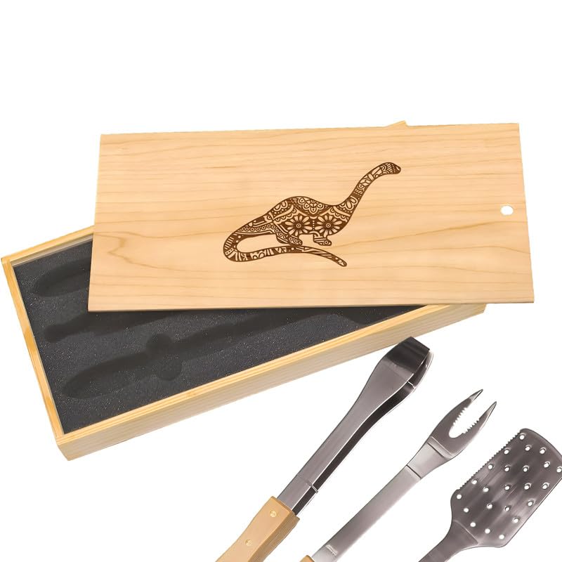 Amazon.com: Brachiosaurus Dinosaur with Mandala Art BBQ Tool Set ...