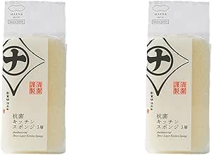 Amazon｜マーナ Marna 抗菌キッチンスポンジ 3層 K752 2個セット｜キッチンスポンジ オンライン通販