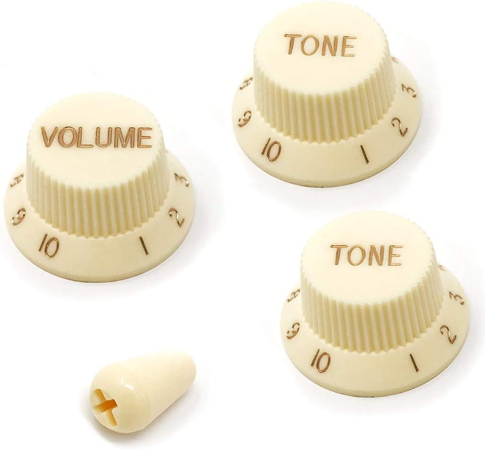 Amazon.com: Fender Stratocaster Knob Acessory Set - Aged White - Left ...