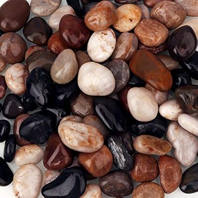 Buy 18 Pounds] Aquarium Gravel River Rock, Natural Polished Decorative ...