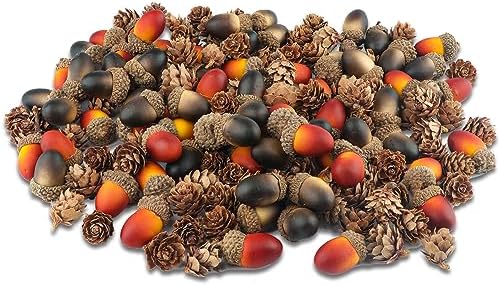 Amazon.com: Total 120 Pcs Artificial Acorns and Natural Pinecones ...