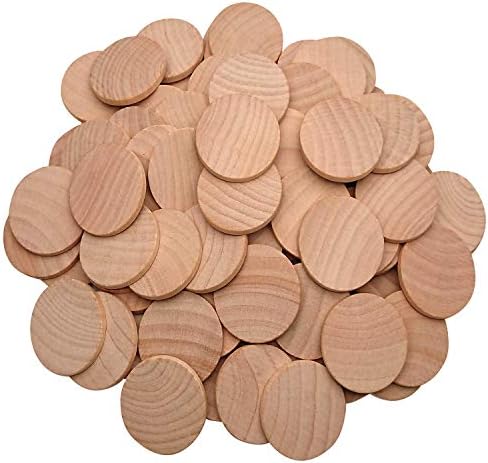 Amazon.com: Wood Discs and Blank Tokens for Crafts 1-1/2 x 1/8 inch ...