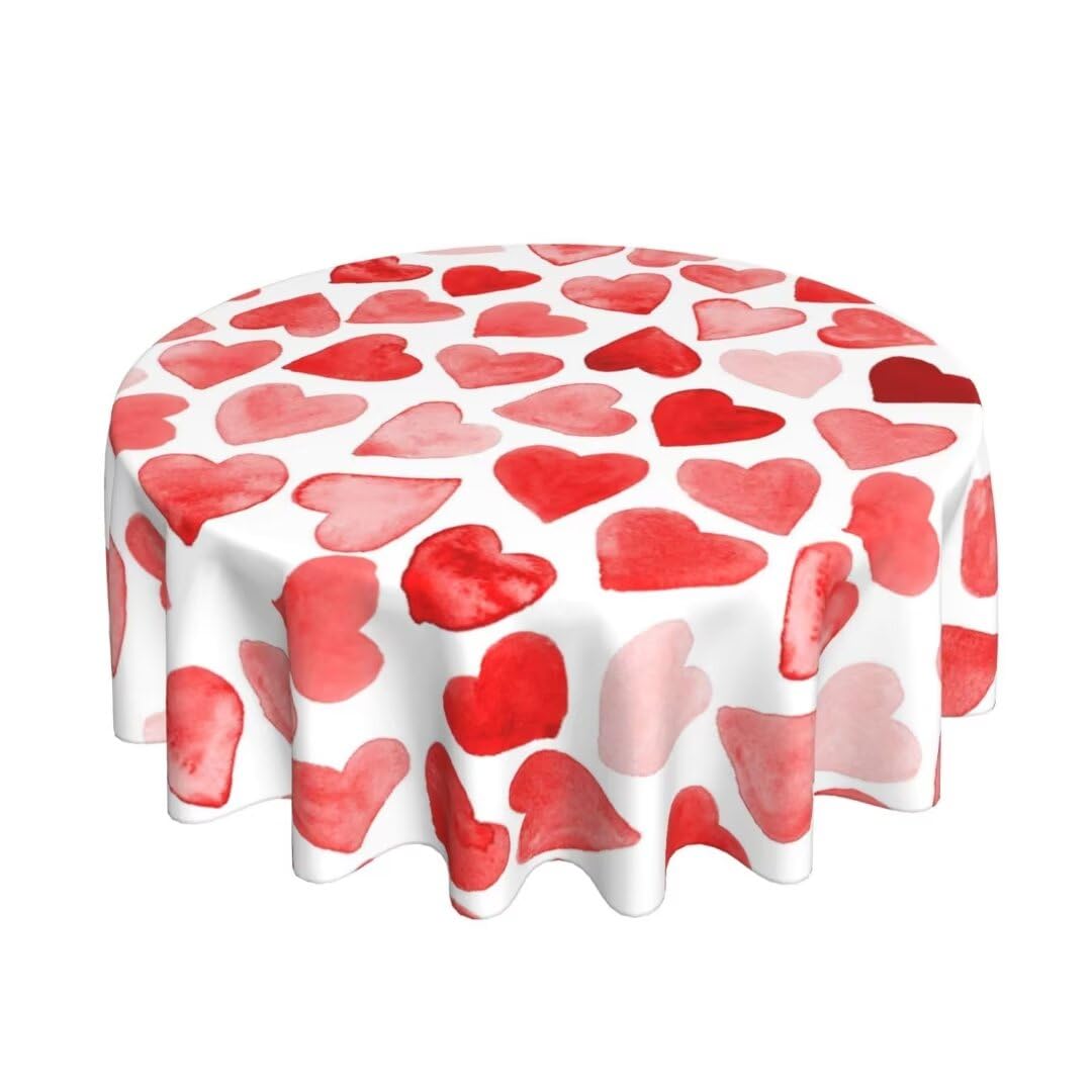 Amazon.com: Sunshineyan Watercolor Valentine's Day Tablecloth Round ...