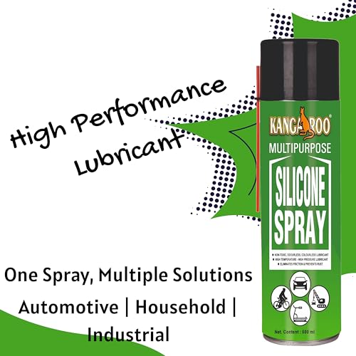 Kangaroo Silicone Lubricant Spray, 500ml Odourless, Colourless & Non ...