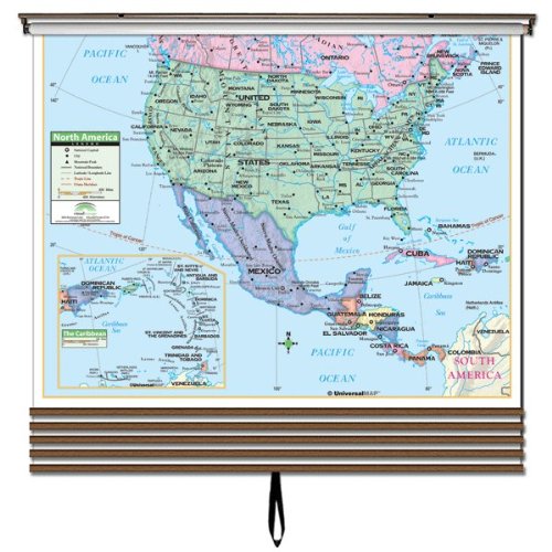 Amazon.com: Primary Wall Maps Set on Roller w/ Backboard; 6-Map Choices ...