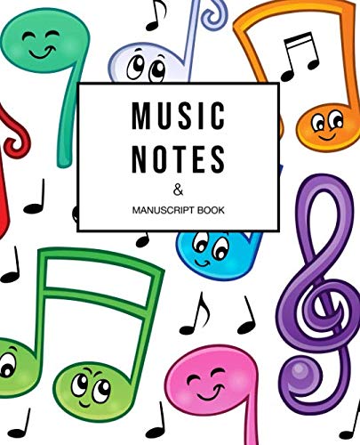 Music Notes and Manuscript Book: COLOURFUL Blank Sheet Music ...