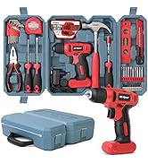 Amazon.com: Hi-Spec 49pc Red Home & Garage Tool Kit Set. Essential Hand ...