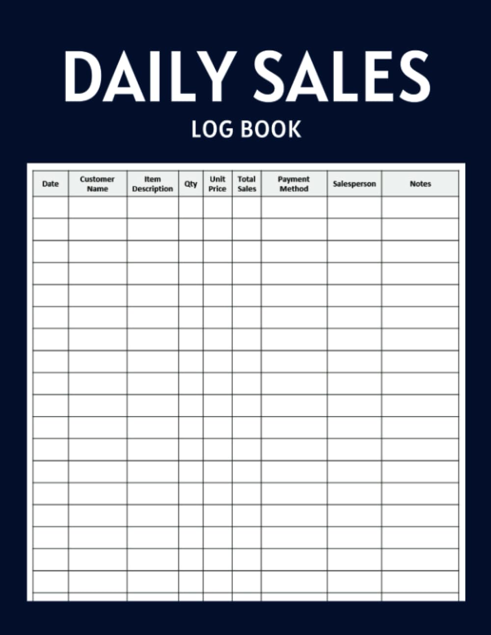 Daily Sales Log Book for Small Business: Simple Business Bookkeeping ...