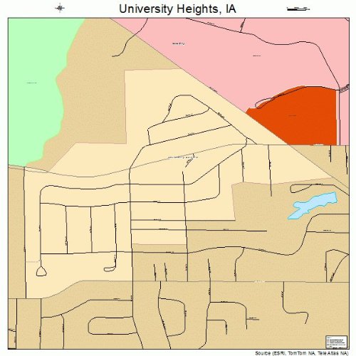Amazon.com: Large Street & Road Map of University Heights, Iowa IA ...