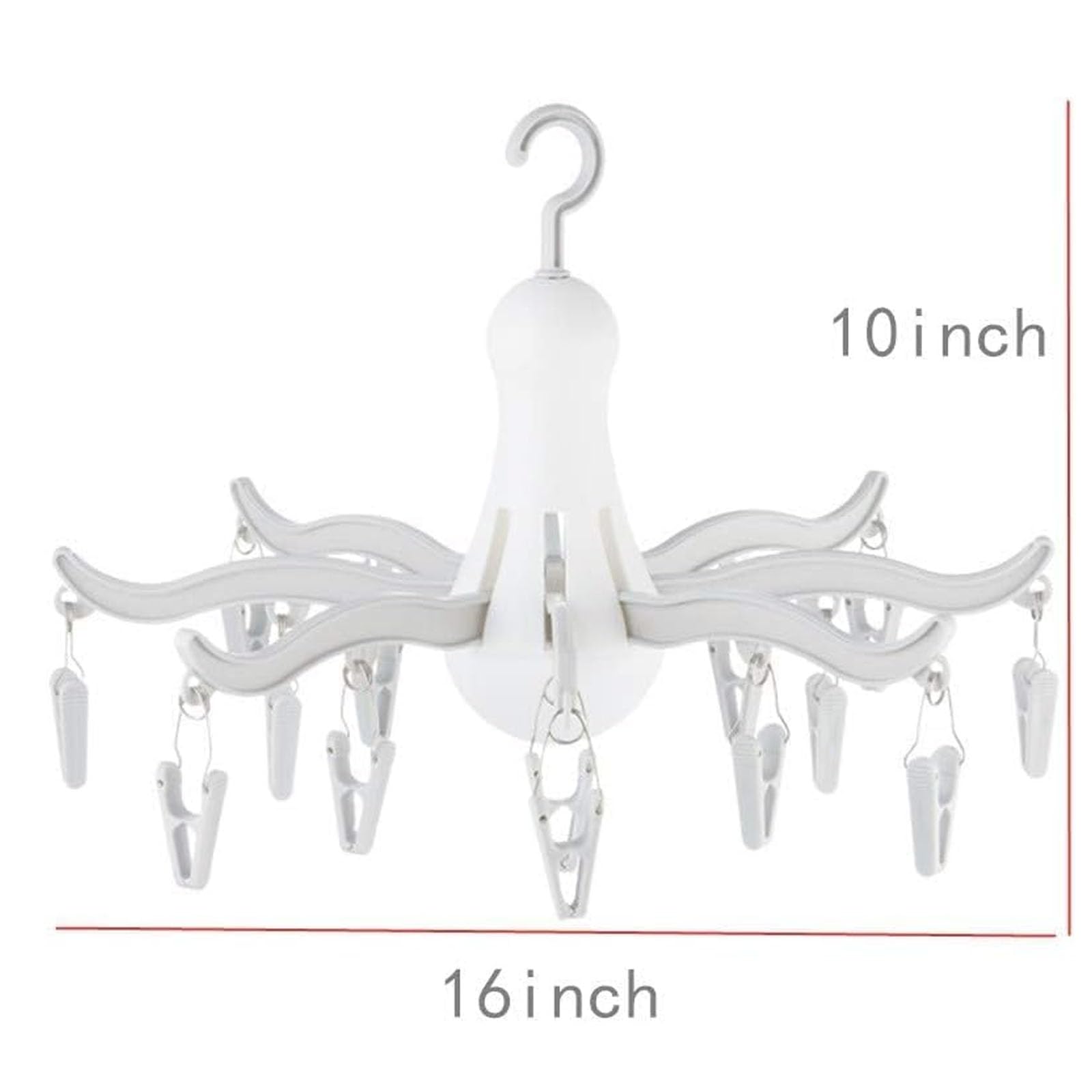 Mittens Drying Rack XIGUI Octopus Clothes Drying Hanger - 16 Clip ...