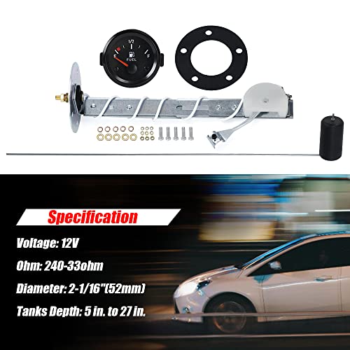 Snapklik.com : Universal Fuel Level Gauge w/Sending Unit Sensor 12V 240 ...