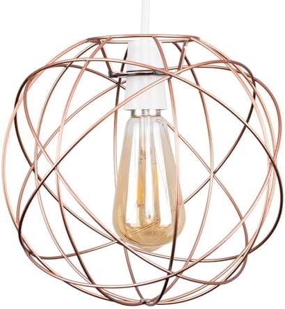 MiniSun | Retro Metal Basket Style Ceiling Light Shade in a Copper ...
