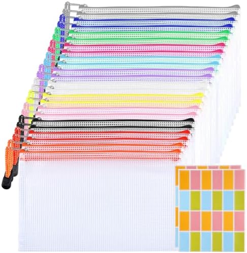 Plastic Wallets A5 Zip Lock Bags - 24 Pack Plastic Folders Document ...