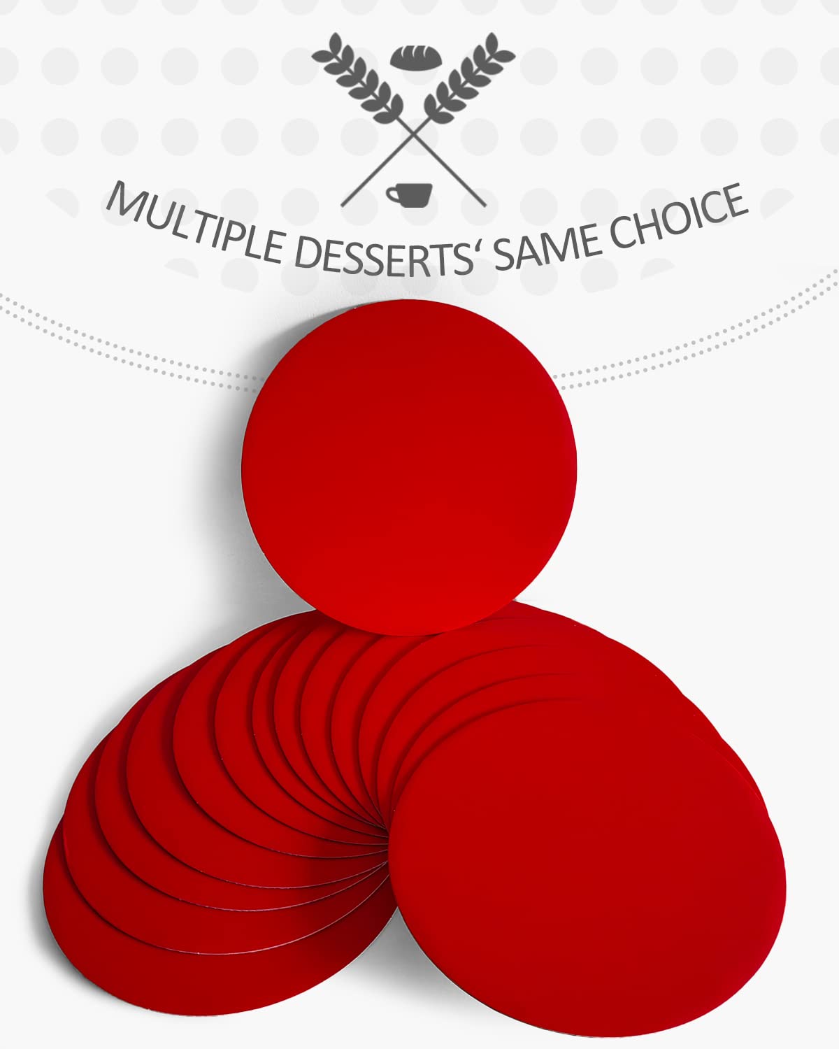 Snapklik.com : Qiqee 6 Inch Red Cake Boards Round 40-Packs Circles ...