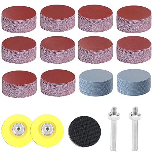 305 pieces 50 mm 2 inch sandpaper polishing pad, sanding discs Velcro ...