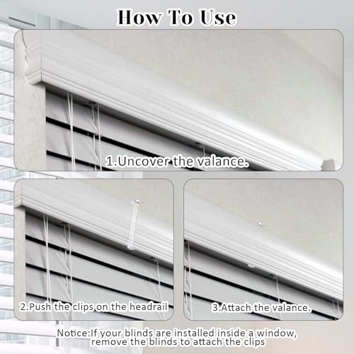 12Pcs 3 Inch Clear Valance Clips for Blinds (Horizontal)