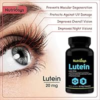 Nutriosys Lutein 20mg Eye Care Supplement to Improve Vision, Blue Light ...