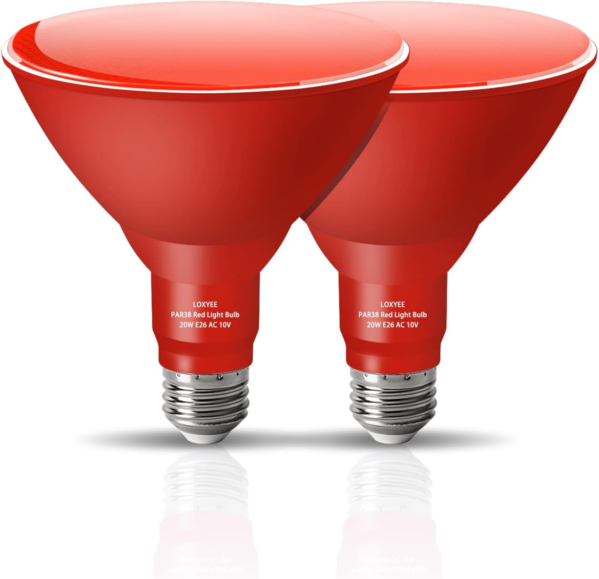 LOXYEE Par38 LED Red Flood Lights Outdoor,20W Red Light Bulbs Replace ...