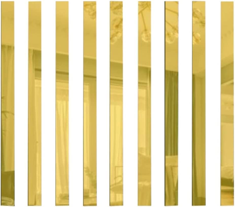 Spectro 10 Pcs Mirror Wall Stickers Striped Design Mirror Art Tile ...